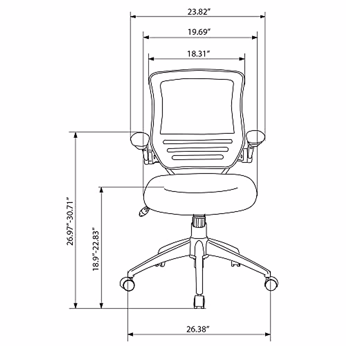 Realspace® Calusa Mesh Mid-Back Chair, Black
