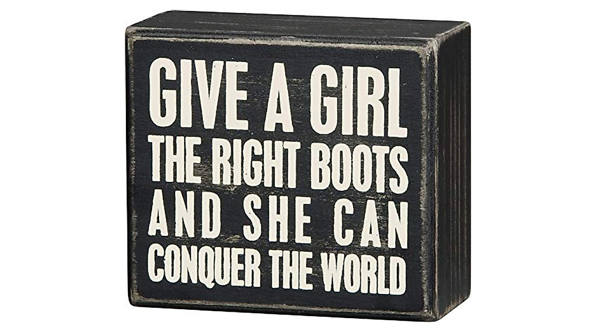 Conquer the World Box Sign by Primitives by Kathy
