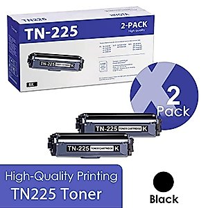 TN225 TN225BK Toner Cartridges Black: Compatible Replacement for Brother TN225 TN221 HL-3170CDW MFC-9130CW MFC-9340CDW HL-3140CW HL-3180CDW Printer, TN225B 2 Pack