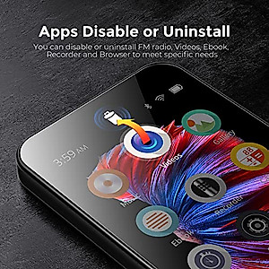 WiFi Mp3 Player with Bluetooth, TIMMKOO 4.0" Full Touch Screen Mp3 Mp4 Player with Speaker, Portable HiFi Sound Walkman Digital Music Player with FM Radio,Recorder, Ebook,Clock, Browser (Black)