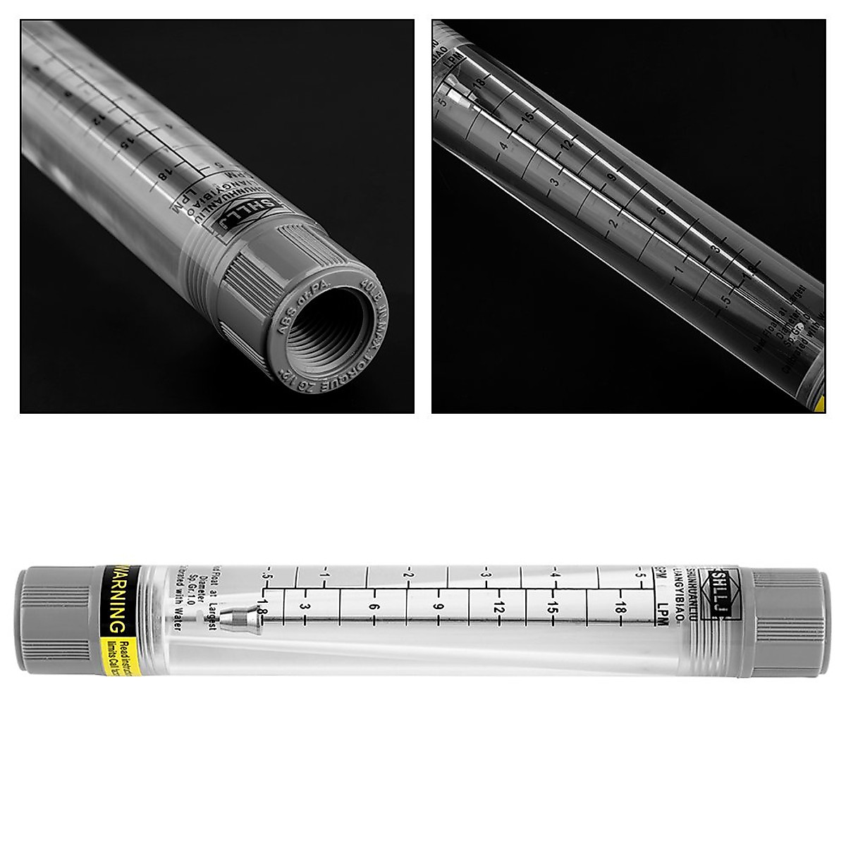 PUSOKEI Panel Type Water Flow Meter, 0.5-5 GPM / 1.8-18 LPM Tube Type Flow Meter for Gas Liquid for Water Industrial Field