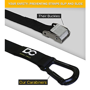 Double Circle Quick Adjust Numbered Straps for Gymnastic Rings - Carabiner System and Exercise Video Guide for Full Body Workout, Calisthenics, and Home Gym