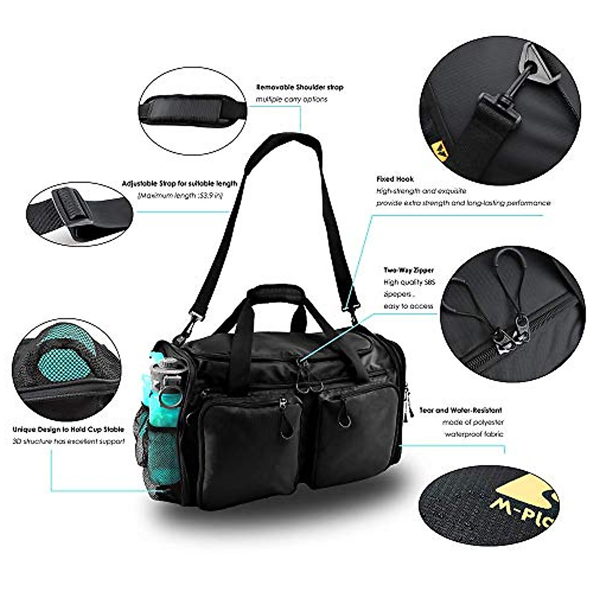 Duffle Bag for Men Ultra-Lightweight Foldable Gym Duffle Bag | 40L Capacity Shoes Compartment & WetPocket | Multi-Function Carry | Perfect for Travel & Workout Beach Bag Tote Bag for Women