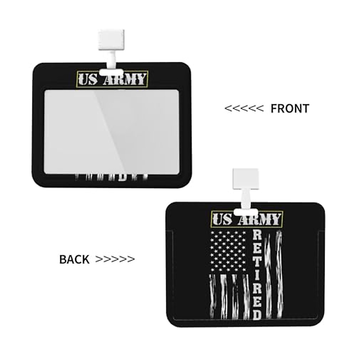 Army Retired Flag Durable Hanging Rope Card Badge Holder Suitable All Occasions1