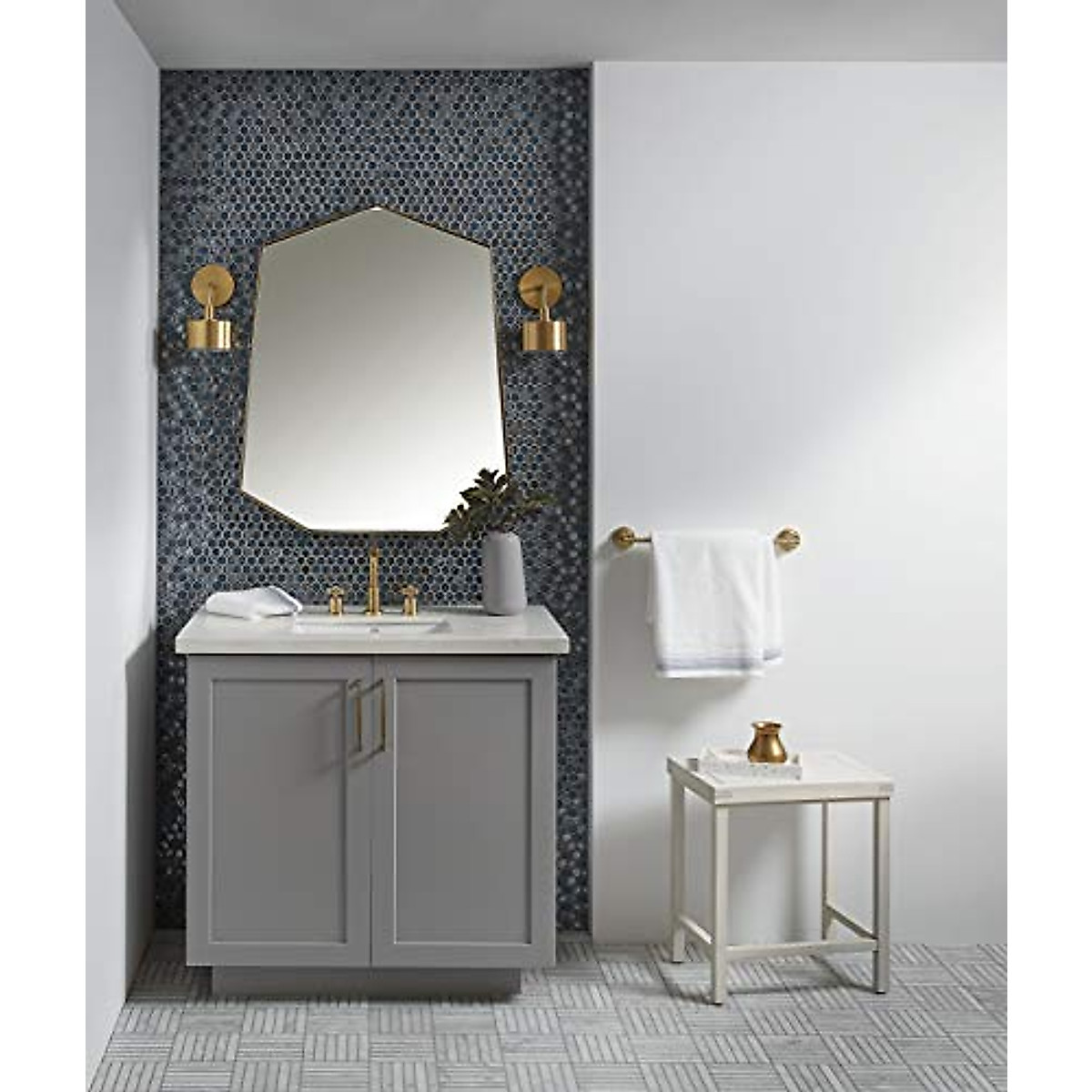 Elements of Design Kingston Brass LB18127 Fauceture Courtyard Undermount Bathroom Sink with Overflow, 18.25 x 11.94 x 6.88, White