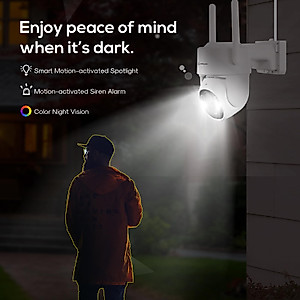 Kittyhok PTZ Wireless Security Camera System | 4pcs Dual Lens 2K Security Camera Wireless Outdoor with 10X Zoom, WiFi6 2.4G/5G, Auto Tracking, Human Detection, Spotlight | 10CH NVR with 500GB HDD