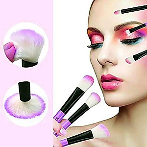 Makeup Brush Set 32pcs, Purple Make up Brushes Professional Foundation Powder Eyeshadow Brush Eyeliner Blush Concealer Brush with Bag