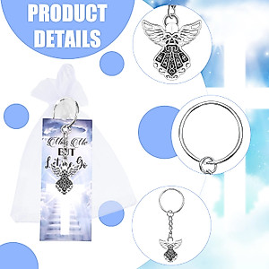 Nosiny 108 Pieces Funeral Favors Thank You Set Includes 36 Angel Keychains 36 Organza Bags 36 Miss Me But Let Me Go Prayer Cards Angel Charm Guest Gift for Celebration of Life Funeral Memorial Party