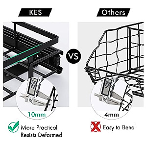 KES Pull Out Cabinet Organizer, 12" Wide Kitchen Bathroom Cabinet Drawer Heavy Duty Under Cabinet Slide Out Organizer Storage Shelves, Wooden Handle with Soft Close Black, KPO501W30D53-BK