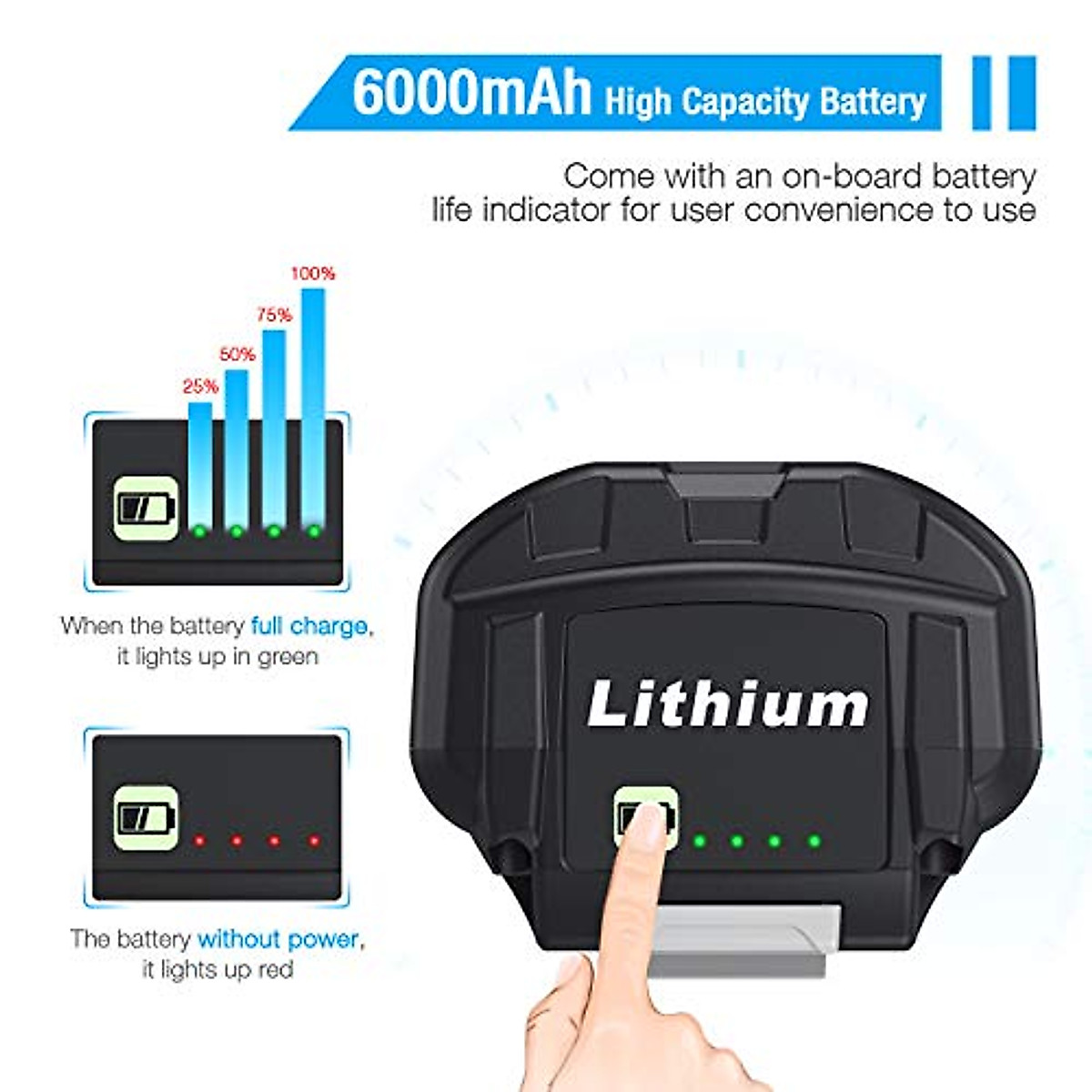 Powerextra 6.0Ah 40V Replacement Battery Compatible with Ryobi 40V RY40200 RY40403 RY40204 OP4015 OP4026 OP40201 OP40261 OP4030 OP40301 OP4040 OP40401 OP40501 OP40601 Cordless String Trimmer