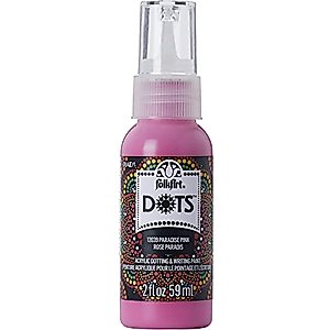 FolkArt, Paradise Pink Acrylic 2 fl oz Vibrant Multi-Surface Dot Paint Perfect for Easy to Apply DIY Arts and Crafts, 12039