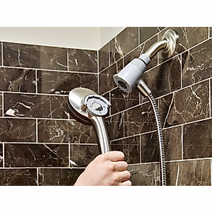 Moen 26100EPSRN Engage Magnetix 3.5-Inch Six-Function Handheld Showerhead with 186117SRN Magnetix Remote Dock, Spot Resist Brushed Nickel