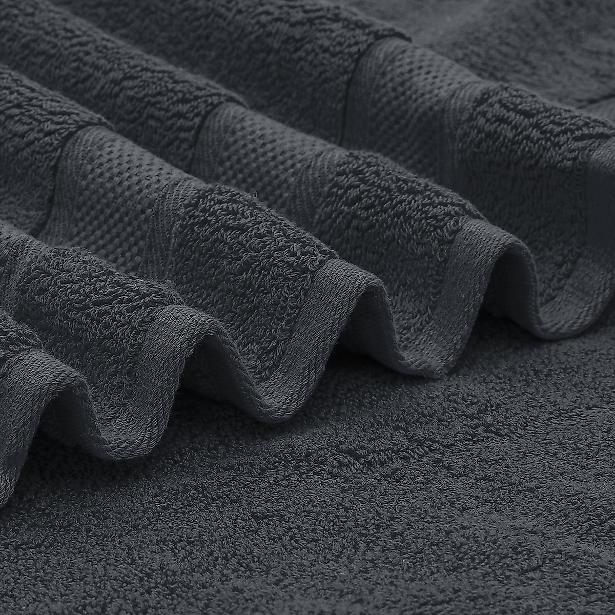 Magshion Extra Large Cotton Bath Sheet for Bathroom Adults Oversized Quick-Dry Bath Sheet Towels Set of 2,Black