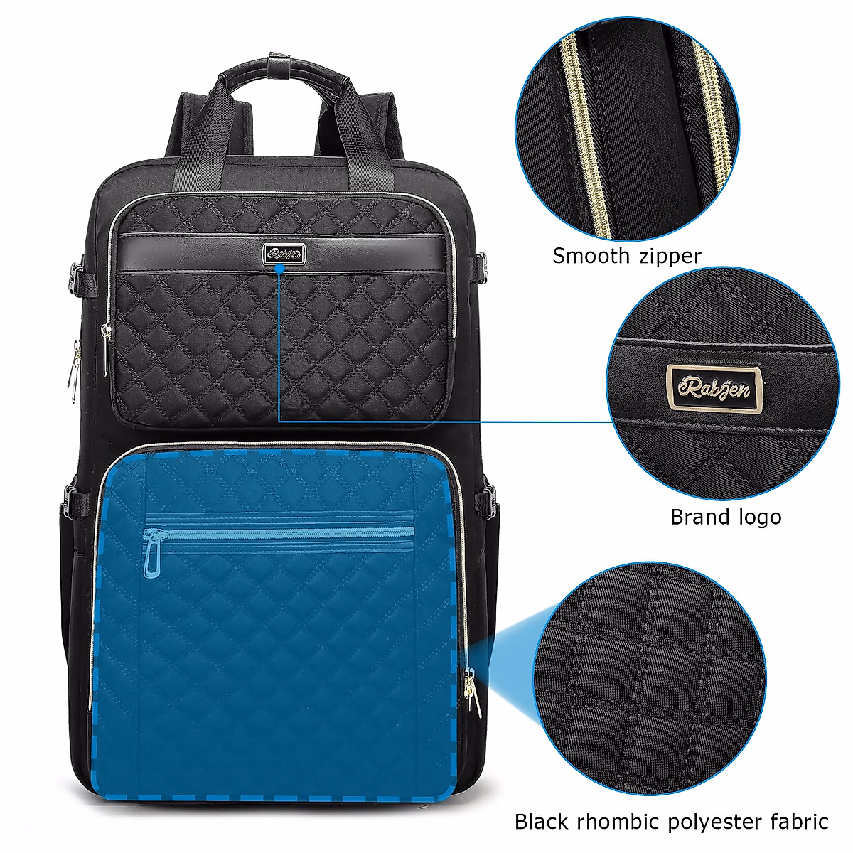 Rabjen DJ Backpack for Club Gigs, DJ Mixer Case Compatible with Pioneer DJ DDJ-REV1, DJ Controller, Novation Launchkey 37 Key Keyboard and More Equipment