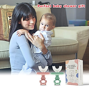 CUAIBB Toddler Toothbrush U Shaped - Baby Toothbrush 12 Months and Up - Kids U Shaped Toothbrush 360 Toothbrush Whole Mouth Toothbrush - 2 Small Brushhead