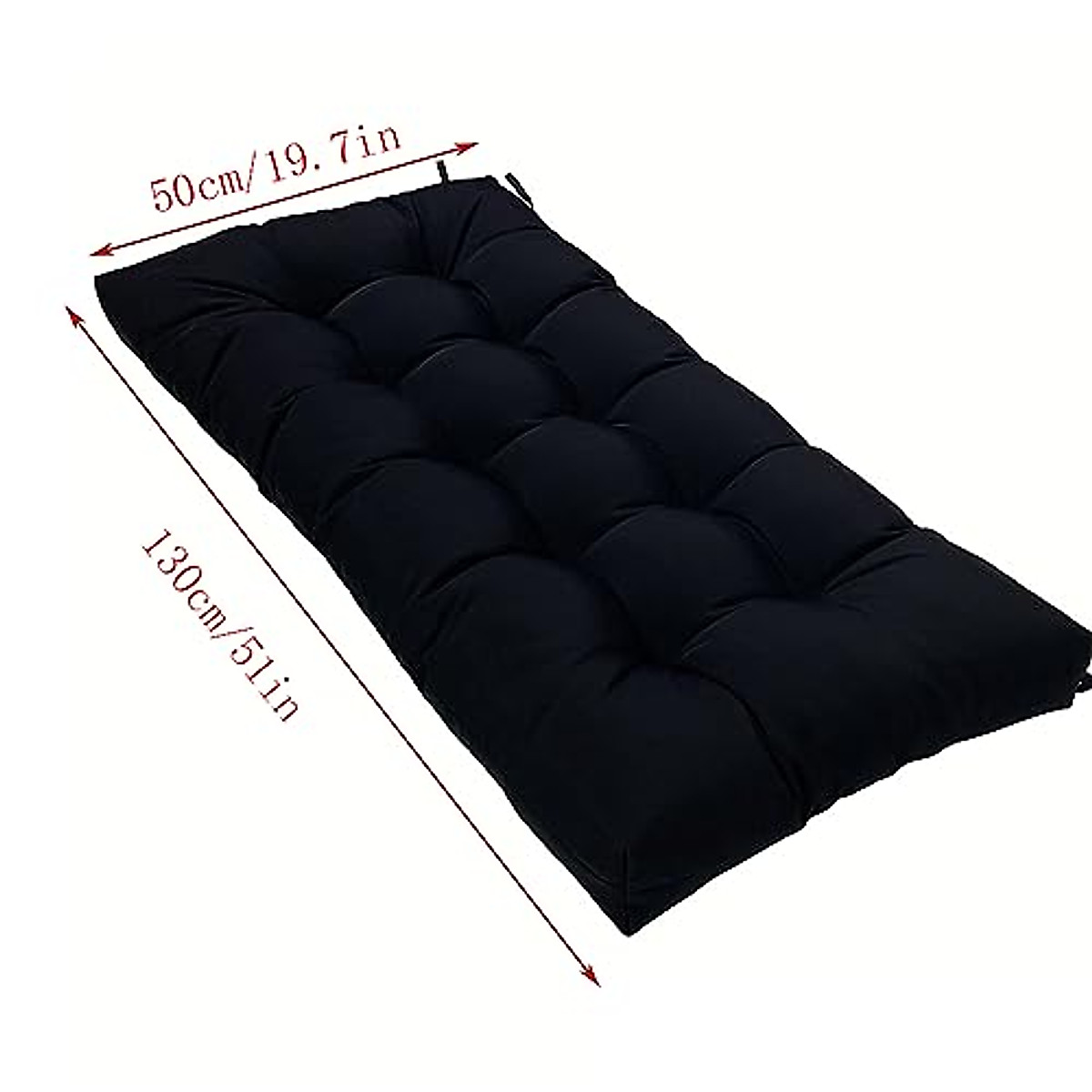 SUMURI Indoor/Outdoor Waterproof Bench Cushion, Tufted Loveseat Cushion for Patio Furniture,Non-Slip Bench Pads with Ties(Color:Dark Green)