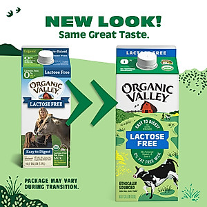 Organic Valley Fat Free Milk, Ultra Pasteurized, Lactose Free, 64 Fl.Oz