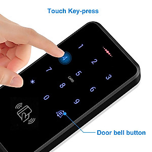 HFeng RFID Access Control System Kit Outdoor IP68 Waterproof Access Control Keypad + NC Fail Safe Electric Strike Locks + DC12V Power Supply + 10pcs 125KHz EM4100 Keyfobs Cards