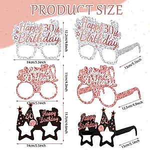 Faccito 36 Pcs 30th Birthday Decorations for Her Pink 30th Gifts for Women Photo Props 1995 Birthday Party Decorations Favor Supplies for Women