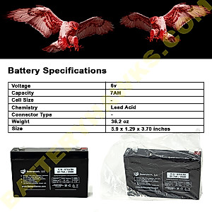 Battery Hawk (10 Pack) UB670 ELB0607 ELB-0607 ELB0608 ELB-0608 Sealed for Exit Sign Emergency Light Lead Acid 6V 7AH SLA