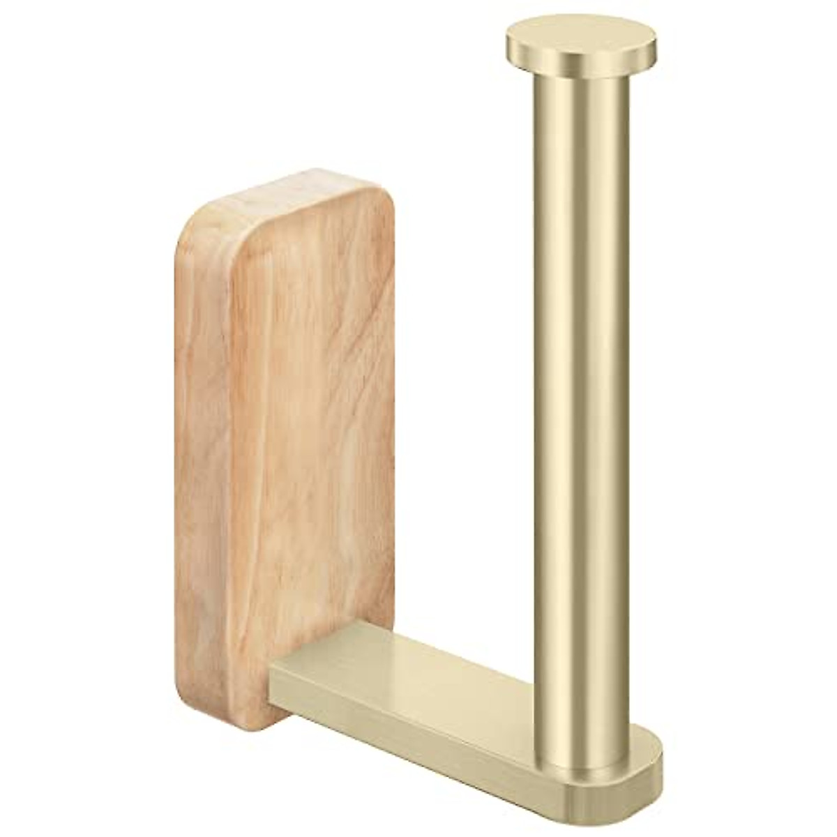 Gold Toilet Paper Holder Wall Mount, Bethom Wood Toilet Paper Roll Holder for Bathroom Washroom, RV, Rustic Farmhouse Style, Vertical or Horizontal Installations