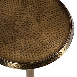 Kate and Laurel Sanzo Bohemian Side Table, 9 x 9 x 23, Gold, Decorative Pedestal End Table for Display and Storage