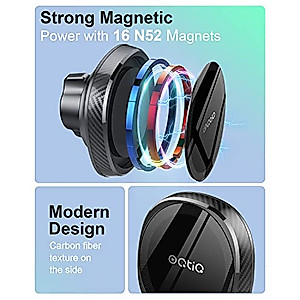 OQTIQ for Tesla Phone Mount for MagSafe Model 3 / Y Accessories Magnetic Car Phone Holder Flip Cover Design 360° Free Rotation for iPhone 14 13 12 Pro Max Mini All Phones Compatible with MagSafe Case