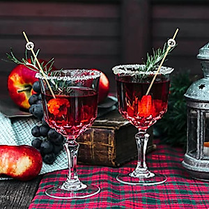 KIMOBER 100PCS Cocktail Picks,Silver Pearl Handmade Bamboo Cocktail Toothpicks for Appetizers Fruit Party,Cocktail Sticks Party Supplies