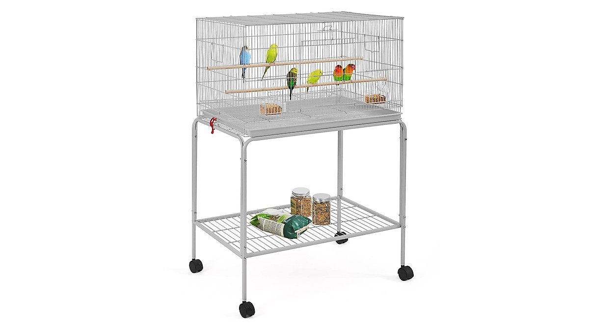 Yaheetech Metal Flight Bird Cage - Spacious Parrot Cage with Rolling Stand