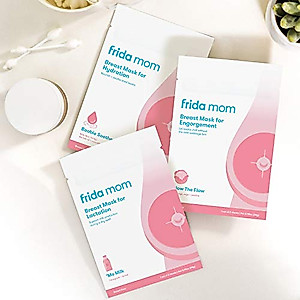 Frida Mom Breast Mask for Engorgement- Made with Cabbage, Jasmine + Sage to Relieve Engorged Boobs + Breastfeeding Weaning- 2 Sheet Masks - No Artificial Fragrances, Phthalates, or Parabens