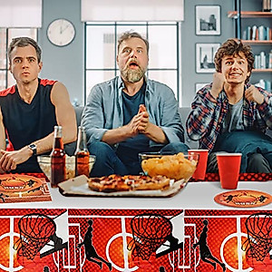 Juhap 41Pack Boy Basketball Birthday Party Supplies, Sports Themed Party Tableware Set Includes 20 Dessert Plates 20 Napkins and 1 Tablecloth for Basketball Theme Birthday Party Decorations