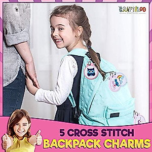 Cross Stitch Kits For Beginners. 5 Stamped Cross Stitch Kits for Kids.Needlepoint Kits For Beginners. Embroidery Kit For Kids. Crossstitch Kit For Beginners. Girls cross stitch kit Backpack Charms