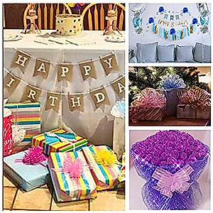 FQTANJU Pull Bow Mixed Color Large Organza Pull Bows Gift Wrapping Pull Bow with Ribbon for Wedding Present Baskets, 6 Inches,10 Pieces