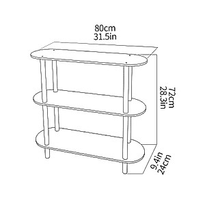 solaround Clear Bookshelf, Acrylic Bookcase with Open Book Shelf Console Table for Entryway Office Living Room Bedroom (3 Tier Clear)
