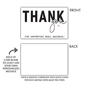 50 Simple Modern 4x6 Thank You for Supporting Small Business Cards - Customer Thank You for Order Cards - Small Online Business Package Insert
