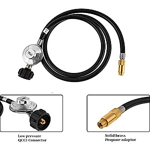 AJinTeby 6 Feet Propane Adapter Regulator and Hose for Coleman Roadtrip Grills, QCC1 Low-Pressure Regulator Connect to Propane Tank