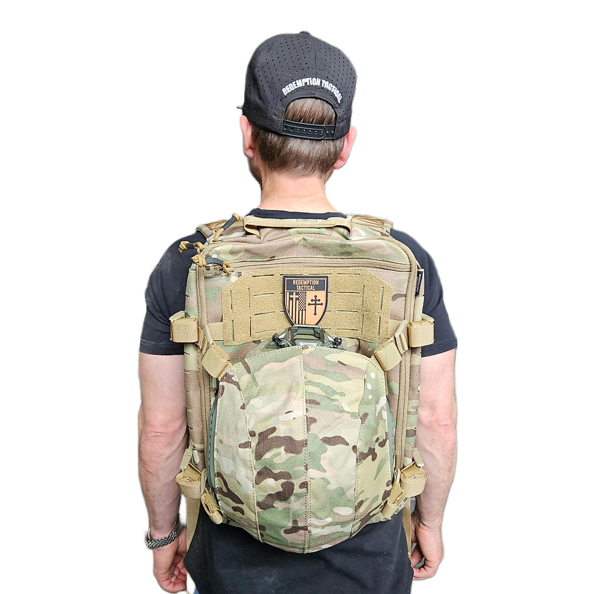 Tactical Airsoft Helmet and Gear Deployment Backpack (Brown)