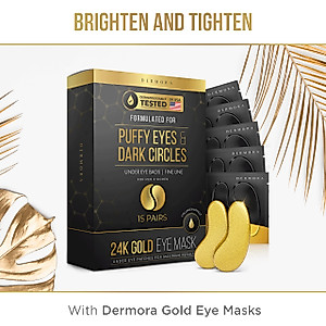 DERMORA 24K Gold Eye Mask Puffy Eyes and Dark Circles Treatments Look Less Tired