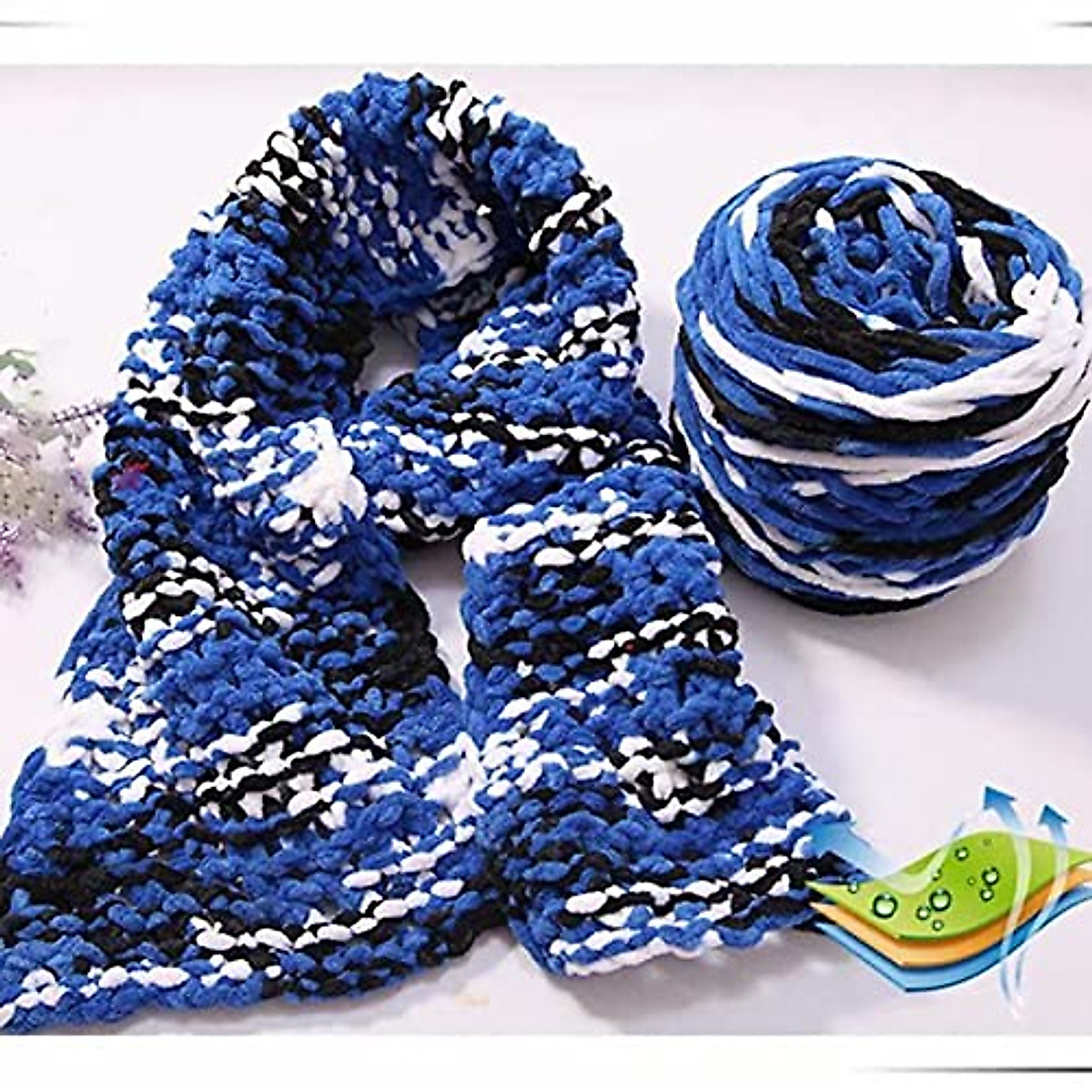 165g Soft Chenille Yarn Fluffy Velvet Yarn for Crocheting and Arm Knitting Crochet Yarn Thick Chunky Velvet Yarn Handcrafts Weaving for Blankets Bags Hats Gloves Slippers Dolls