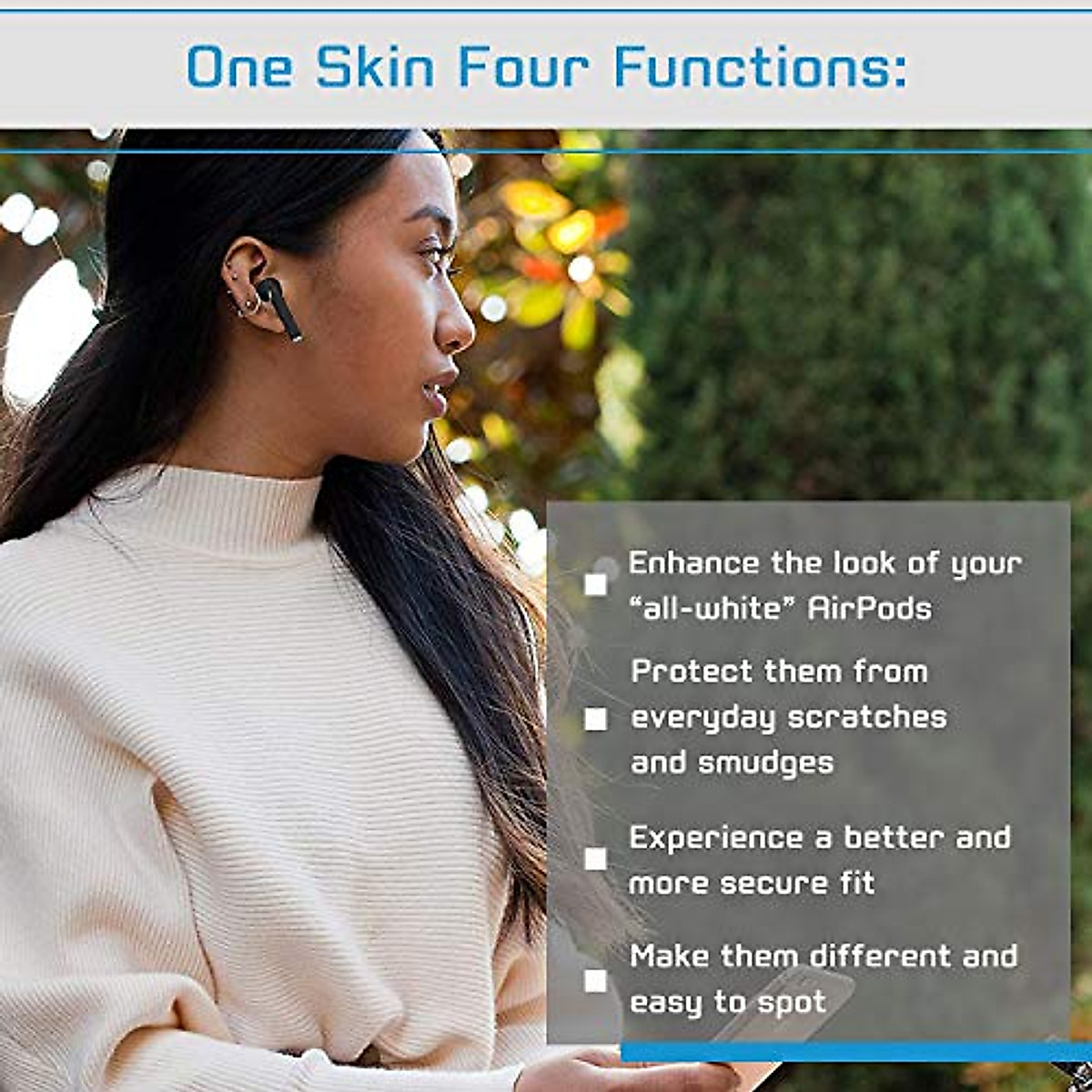 AirPod Skins Protective Wraps | Easy Install | Customize and Protect | Free Lifetime Replacements | Max Coverage | Compatible with Apple AirPods Accessories (Matte Black)