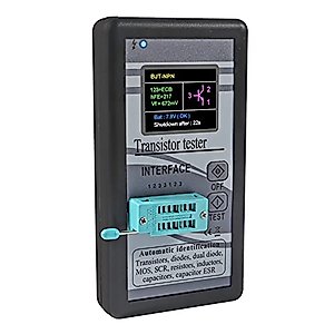 Transistor Tester, Mosfet Transistor Capacitor Tester, Mega328 NPN PNP Transistor Diode Resistor Inductor Capacitance MOS SCR ESR Meter Automatic Checker Detector
