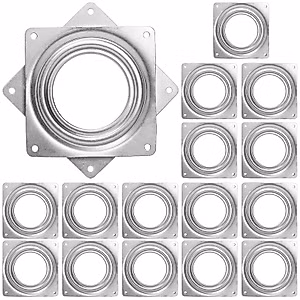 Fasmov 16 Pack 4-Inch Lazy Susan Turntable Bearings, 5/16” Thick Swivel Plate for Serving Trays, Kitchen Cabinet, Craft Project, Makeup Holder, Silver