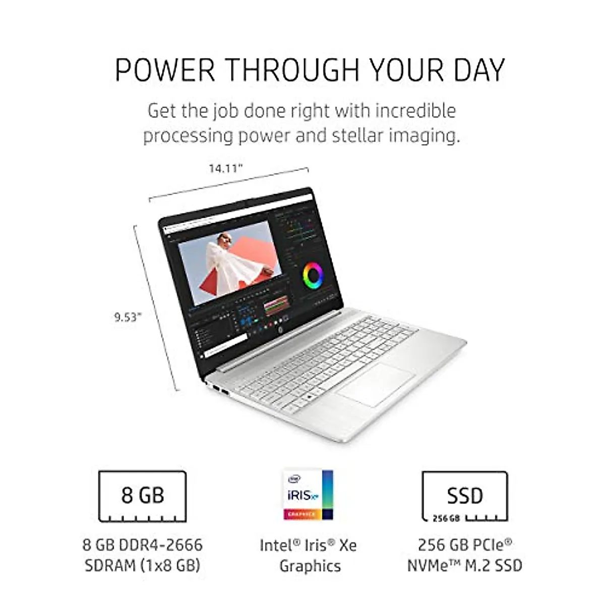 HP 15 Laptop, 11th Gen Intel Core i5-1135G7 Processor, 8 GB RAM, 256 GB SSD Storage, 15.6” Full HD IPS Display, Windows 10 Home, HP Fast Charge, Lightweight Design (15-dy2021nr, 2020)