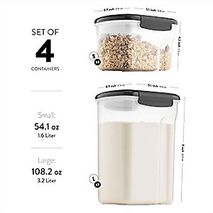 Airtight Food-Storage Containers With Lids BPA-Free Plastic Kitchen Pantry Storage Containers - Dry-Food-Storage Containers Set For Flour, Cereal, Sugar, Coffee, Rice, Nuts, Snacks Etc. (Gray)