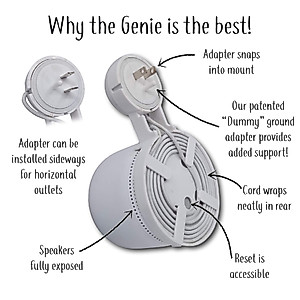 Nest WiFi Point Genie: The Simplest Lowest Profile Outlet Holder Mount for Google Nest WiFi Point | Reinforced Support | Great Sound | Open Access | No Messy Screws! (3-Pack)