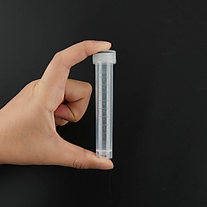 Bluecel 10ml Lab Plastic Frozen Test Tube Vial Seal Ring Container with Screw Caps and Scale (50)