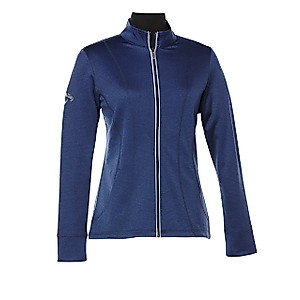 Callaway Women's Golf Full Zip Long Sleeve Fit Fleece Jacket, Blueprint Heather, Medium