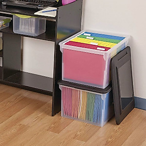 STERILITE 18689004 18.5" X 14" X 11" File Box Clear Base With Black Lid (Pack of 1)