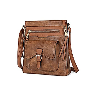 RICH LEAF Crossbody Bag For Women Shoulder Messenger Bag Satchel Handbag Purse Long Over Strap Tassel Multiple Pockets Lightweight Brown