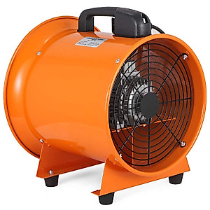 VEVOR Utility Blower 12 inch Ventilator Blower 2800RPM Extractor Fan Blower Portable Industrial High Velocity Blower with 10 m Flexible PVC Ducting(with 10m Hose)